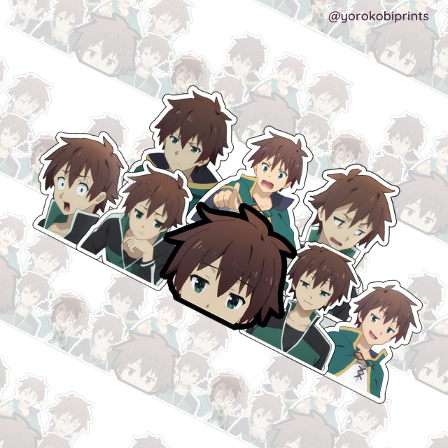 Kazuma Satou - KonoSuba - Peeker, Icon - Waterproof Laminated Vinyl ...