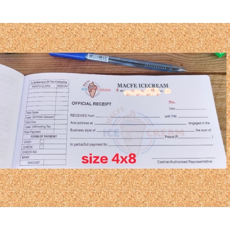 Personalized Receipt, Official, Acknowledgement, Service Invoice ...