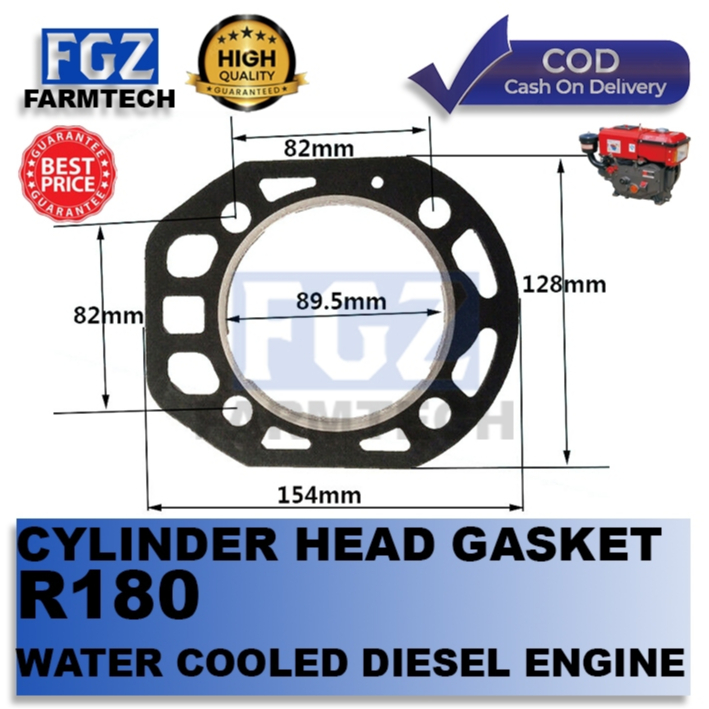CYLINDER HEAD GASKET R180 WATER COOLED DIESEL ENGINE BEARING TYPE ...