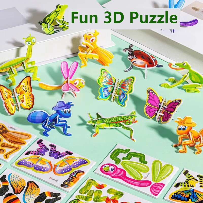 Children's Fun Insect 3D Puzzle 3-6 year old assembly model puzzle toys ...
