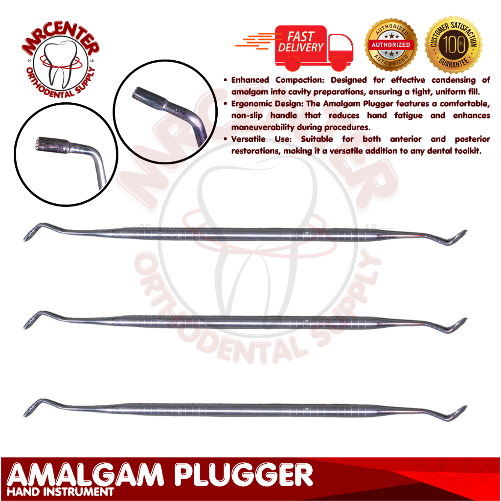 1PC Premium Autoclavable Stainless Steel Amalgam Plugger: Precision ...