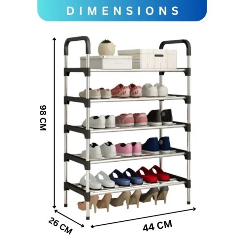 SHOE RACK, PREMIUM STAINLESS STEEL RACK 5 LAYER SHOE RACK | Shopee Malaysia