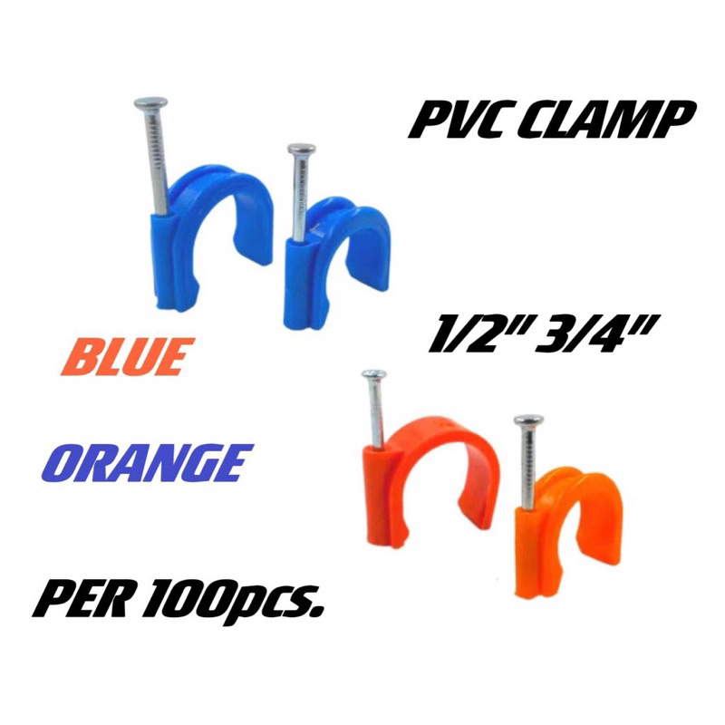 Sunrise Heavy duty pvc clamp 1/2inch orange andBlue/pipe clamp | Shopee ...