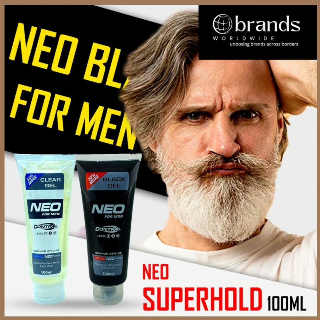 Neo Clear & Black Gel Hair for Men | Strong Hold Long-Lasting Styling ...