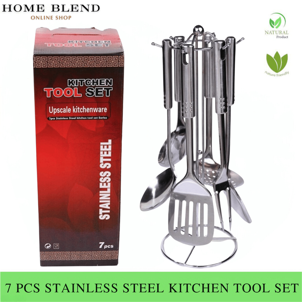 Complete Kitchen Utensil Set 6 Pcs - Durable Stainless Steel and Non ...