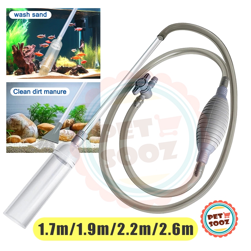 Aquarium Siphon Fish Tank Cleaner Vacuum Siphon Pump Cleaner Semi ...