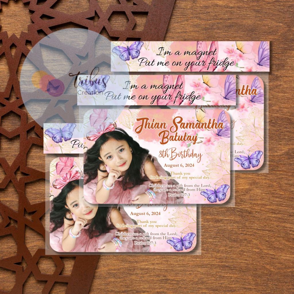 Butterfly Ref Magnet souvenir for Christening Baptism Birthday ...