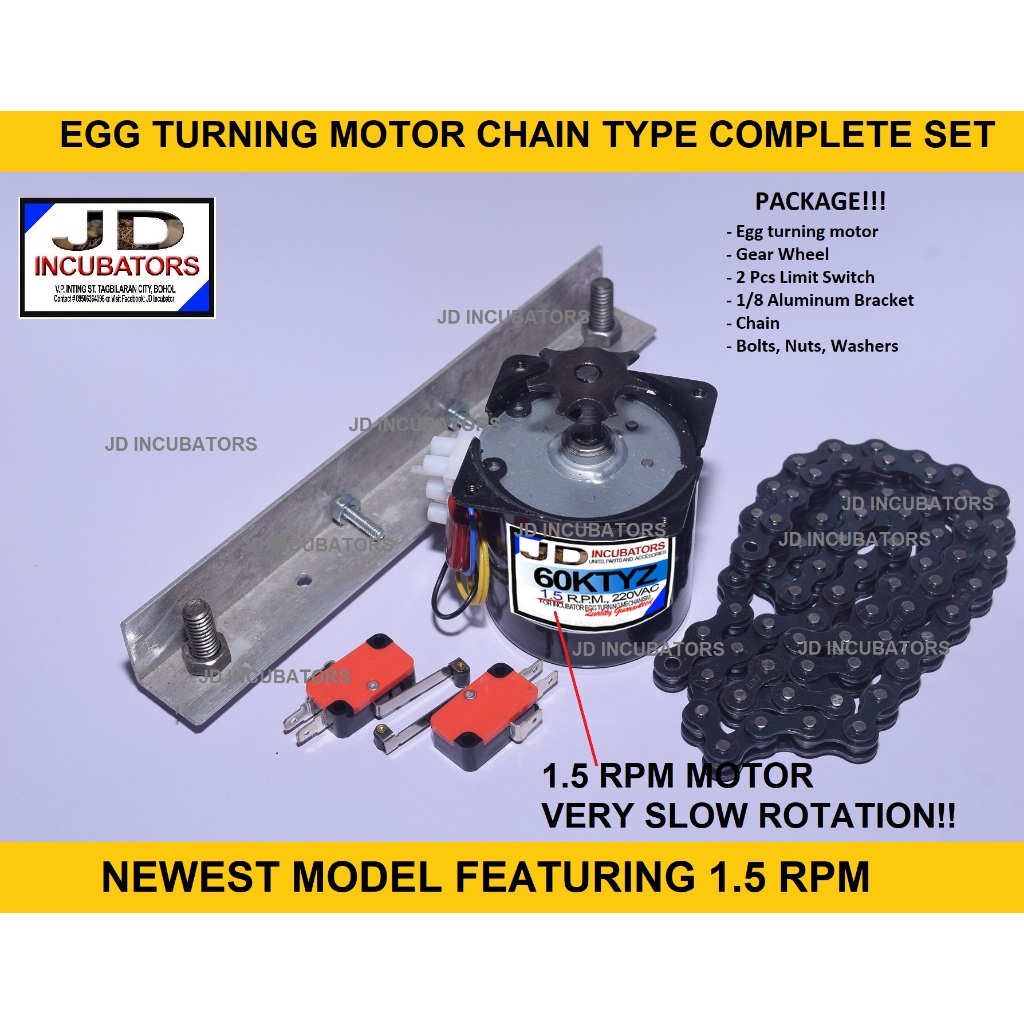 Egg turner motor for incubator 60KTYZ. Complete Set!...with gear wheel ...