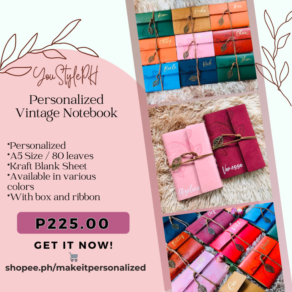 Personalized Vintage Notebook (Refillable) | Shopee Malaysia