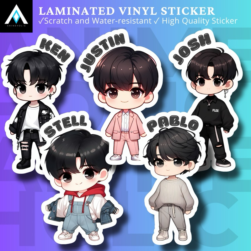 SB19 PABLO, STELL, KEN, JUSTIN, JOHN FANART STICKERS LAMINATED VINYL ...