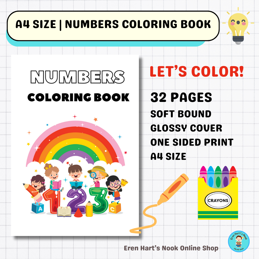 NUMBERS COLORING BOOK | A4 SIZE SOFT BOUND | Shopee Malaysia