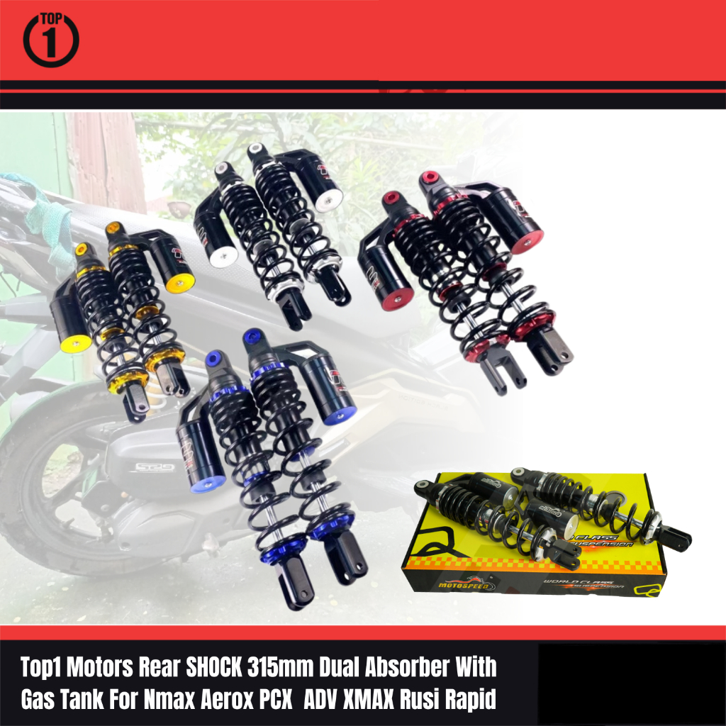 Top 1 Racing Rear Dual Shock Absorber With Gas Tank 315mm For Nmax ...
