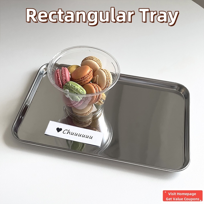 Stainless Steel Rectangular Cafe Tray Rectangular Tray Storage ...