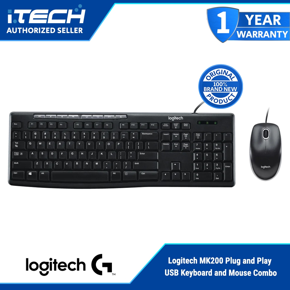 Logitech MK200 Plug and Play USB Keyboard and Mouse Combo | Shopee Malaysia