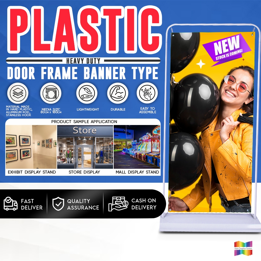 KGS Plastic Door Frame Type Banner Stand Tarpaulin Standee 180cm x 80 cm | Event Displays ...