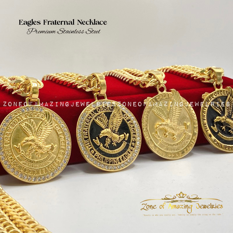 zoaj.ph Round Eagles Fraternal Premium Stainless Gold Necklace with ...