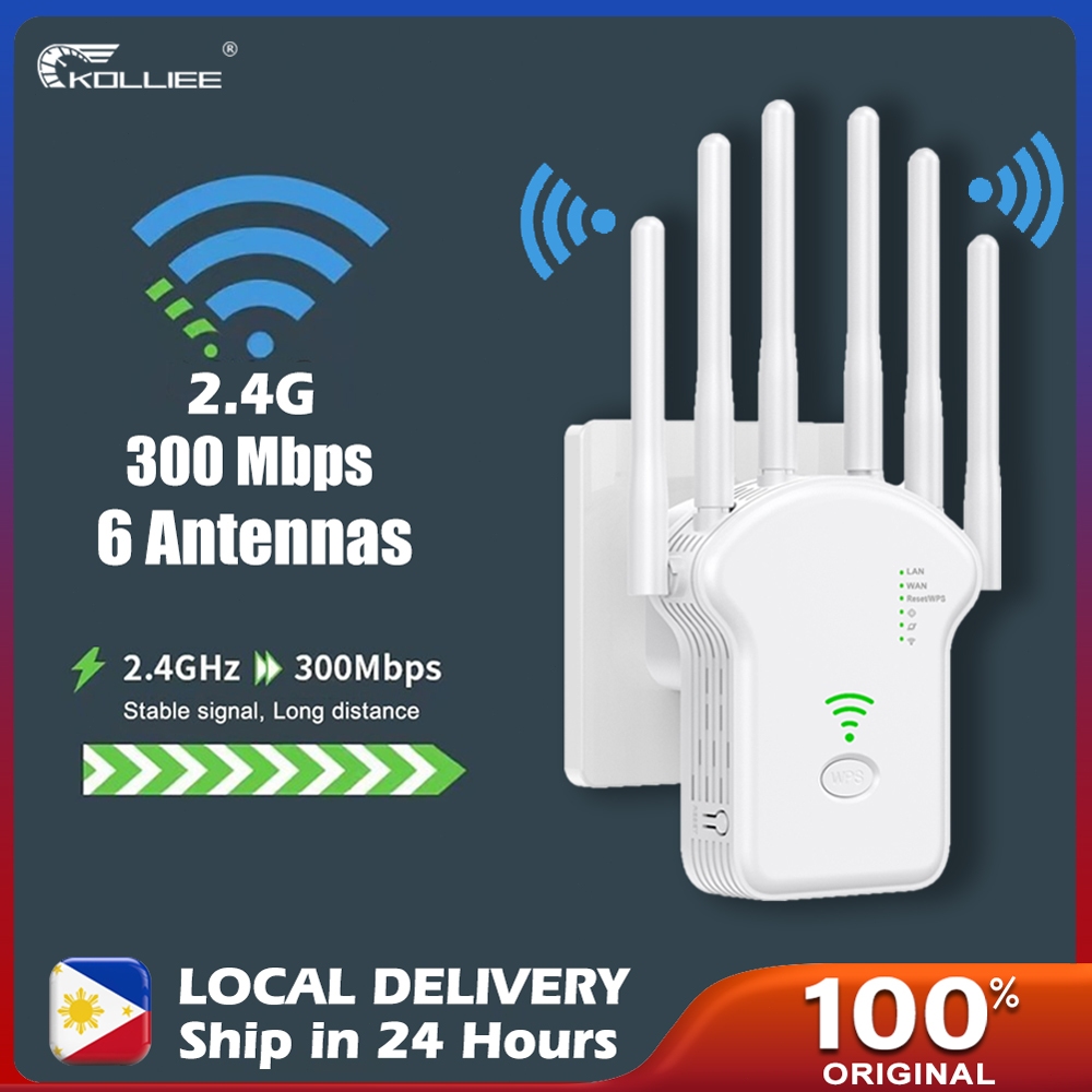 6 Antenna Wifi Repeater Range Extender 2.4G 300Mbps Wireless Router Wi ...