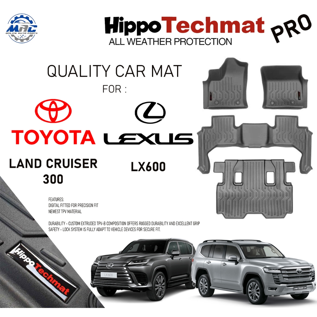HIPPO TECHMAT PRO for Toyota LAND CRUISER 300 LC300 & Lexus LX600 2021 ...