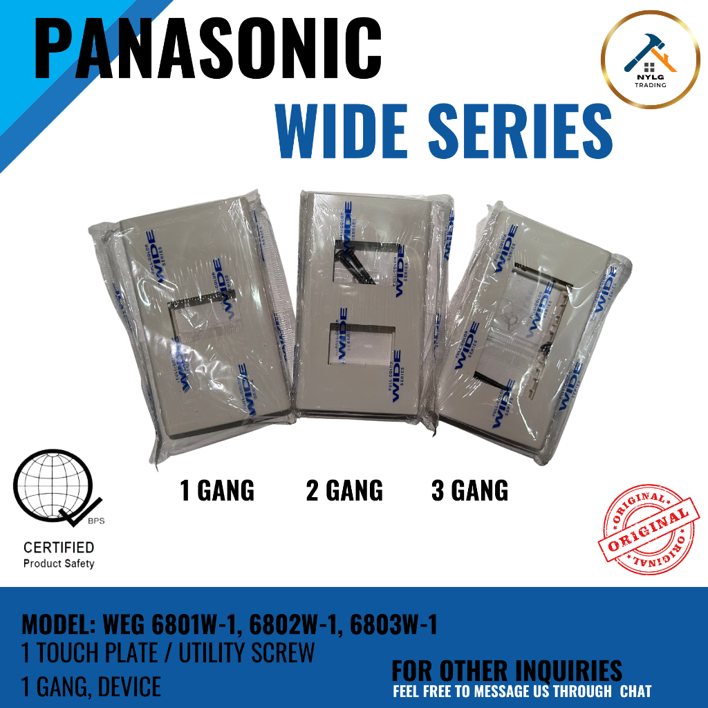 Panasonic Wide Series - 1 Gang, 2 Gang, 3 Gang, Blank Plate | Shopee ...