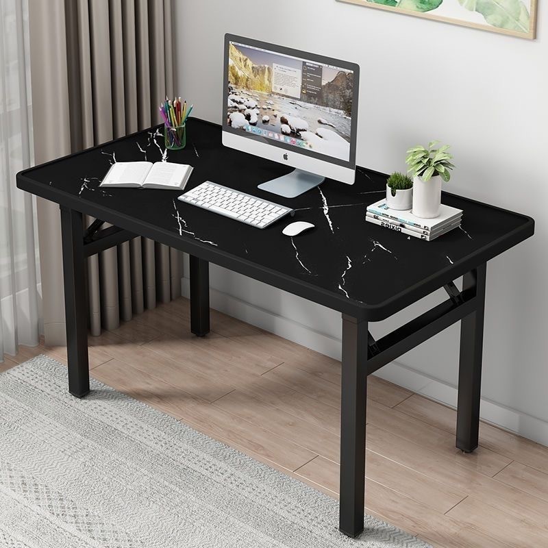 Folding table rectangular computer table home dining table heavy duty office desk study table ...