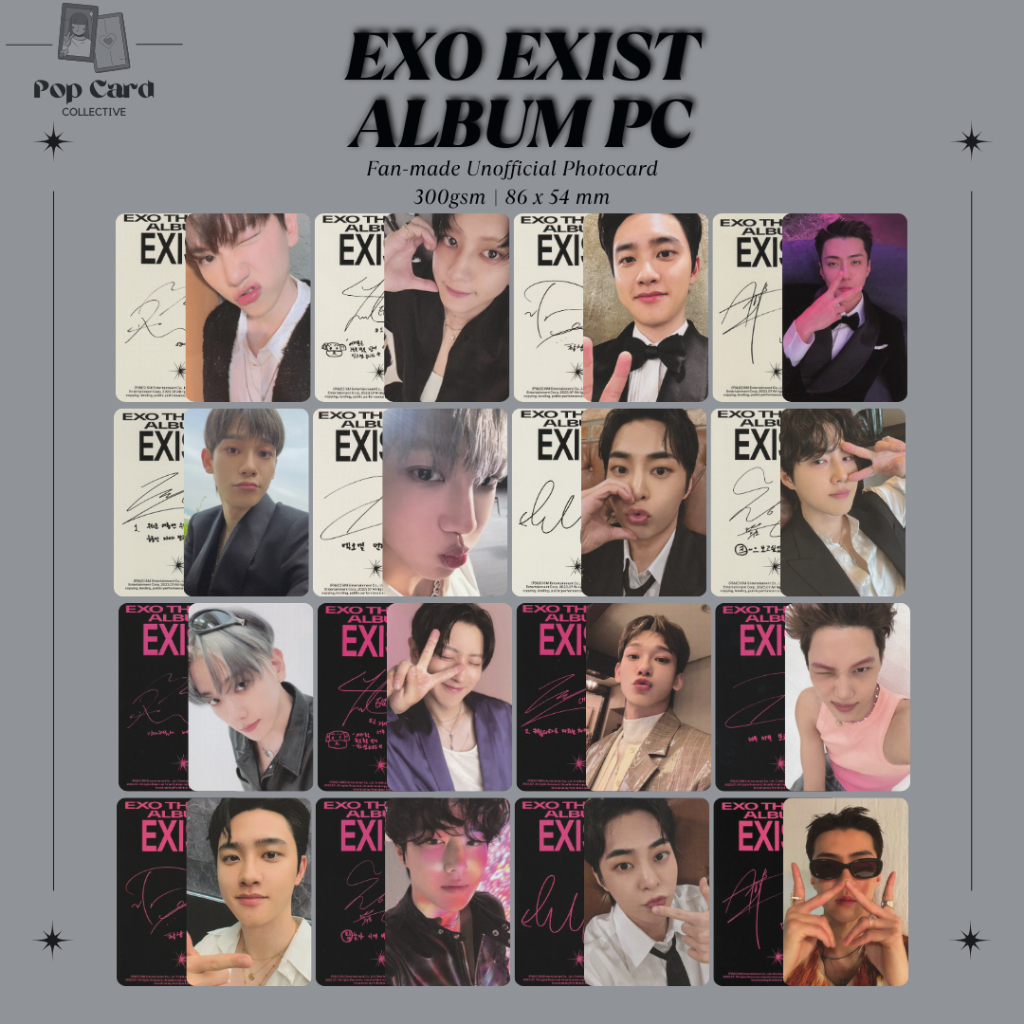 [EXO] EXIST ALBUM Photocards Fan-made Unofficial PC | Shopee Malaysia