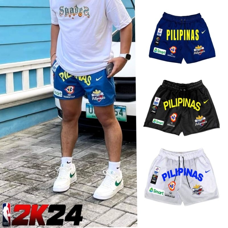 GILAS PILIPINAS Mesh Short for Men Air-Cooled Double Fabric Basketball ...