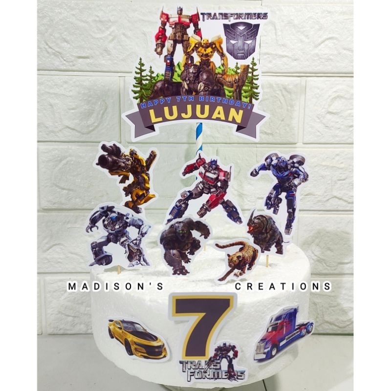 Transformers Cake Topper/ Banner, Backdrop Set (Personalize; High ...