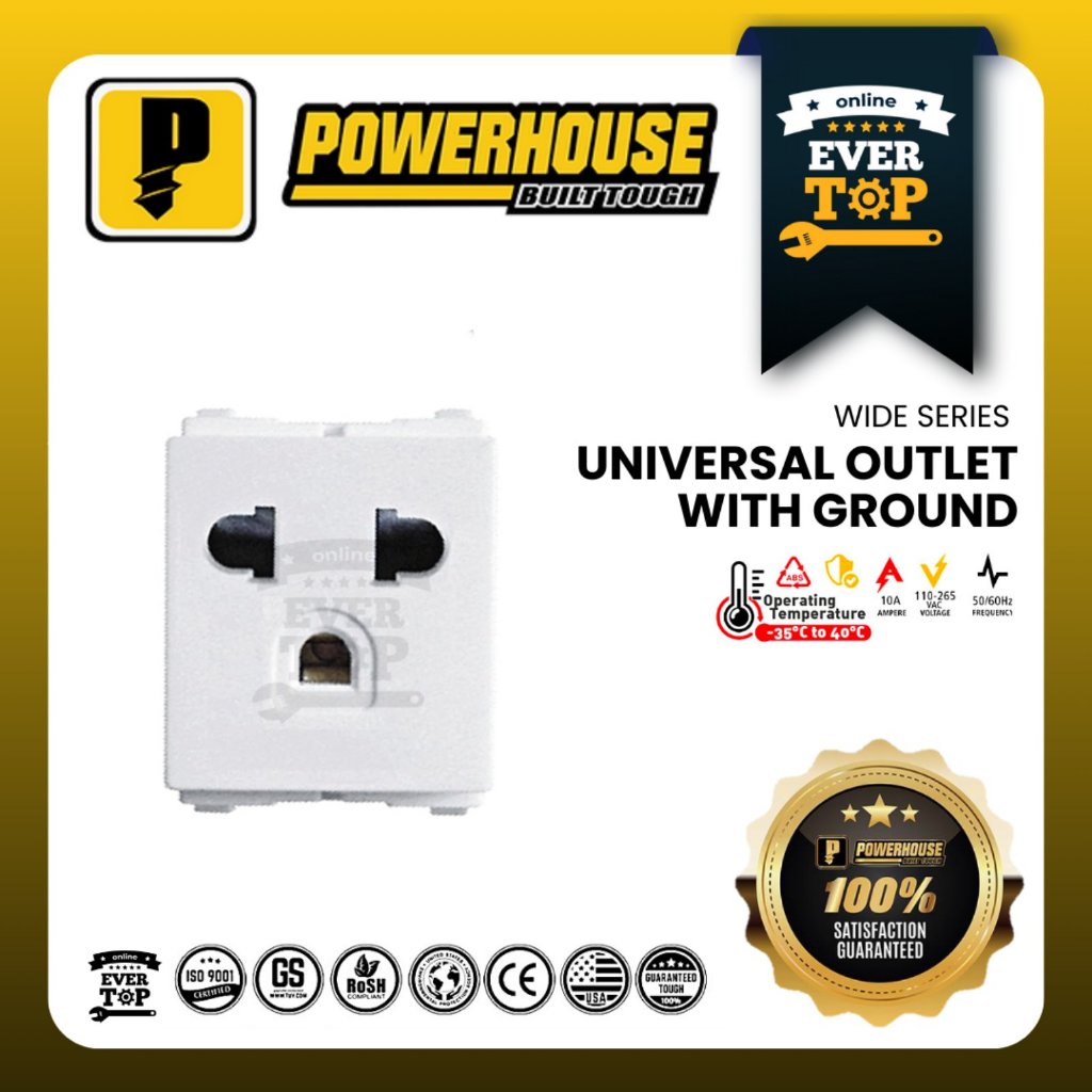 UNIVERSAL OUTLET WITH GROUND 36mm (250V/16A)(LHWD-403) POWERHOUSE ...