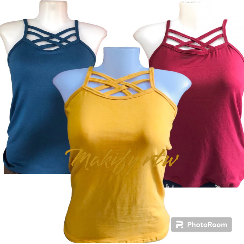 Sexy Cross Front Sleevess Top Direct Supplier Sariling Tahian
