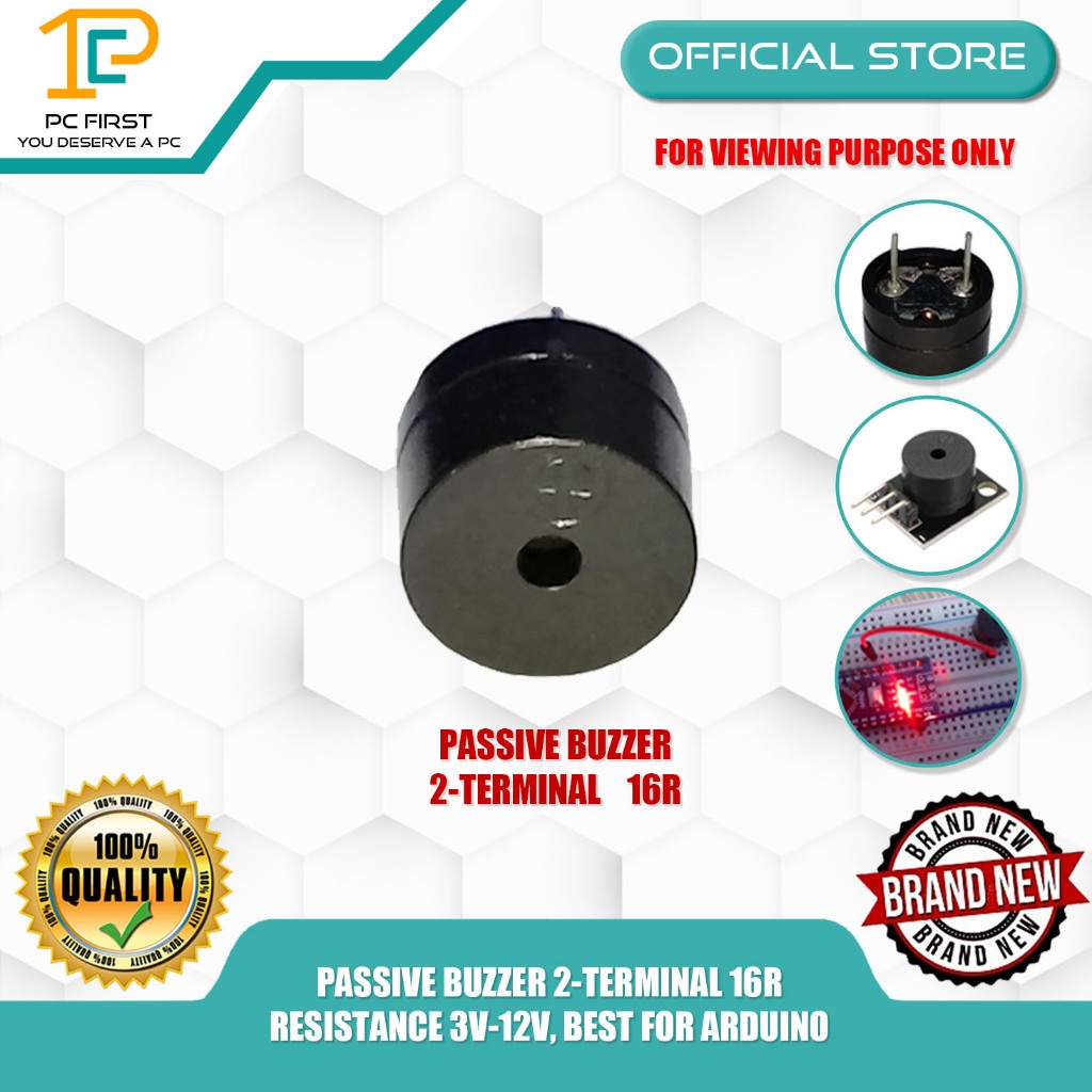 PC FIRST PASSIVE BUZZER 2-TERMINAL 16R RESISTANCE 3V-12V, BEST FOR ...
