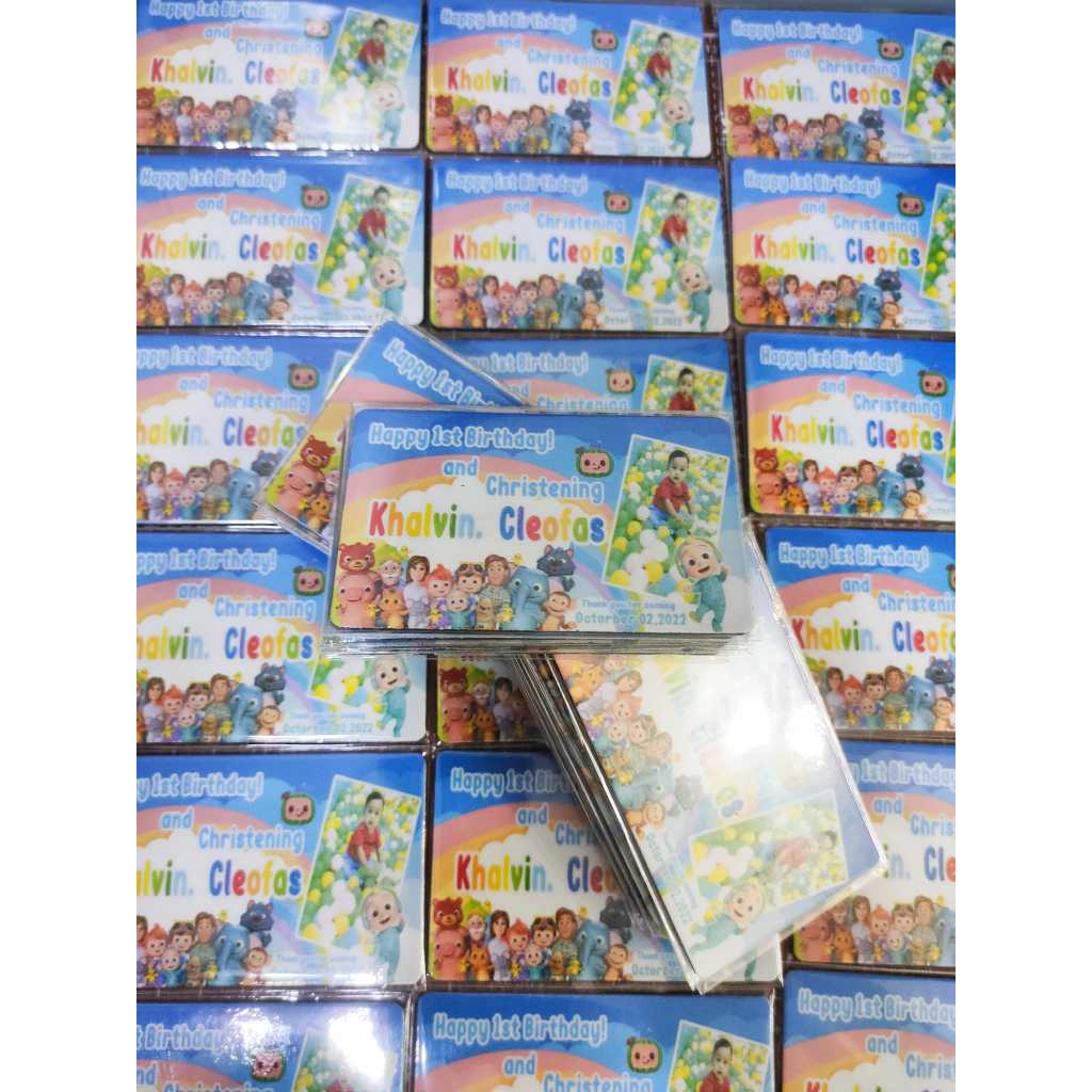 15 - 50pcs CocoMelon Themed Personalized Magnetic with Glossy Effect ...
