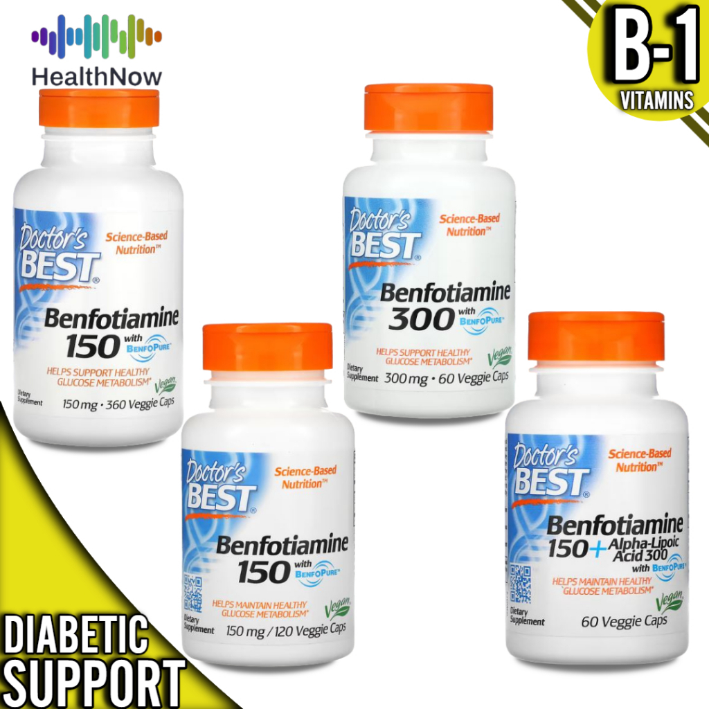 Benfotiamine with BenfoPure Doctors Best 60 VCaps 120 VCaps 360 VCaps +Alpha Lipoic 60Vcaps ...