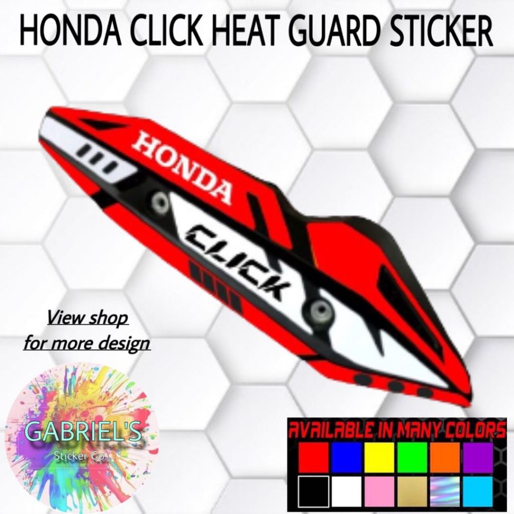 HONDA CLICK HEAT GUARD STICKER FOR V2 AND V3 HEAT GUARD NOT INCLUDED ...