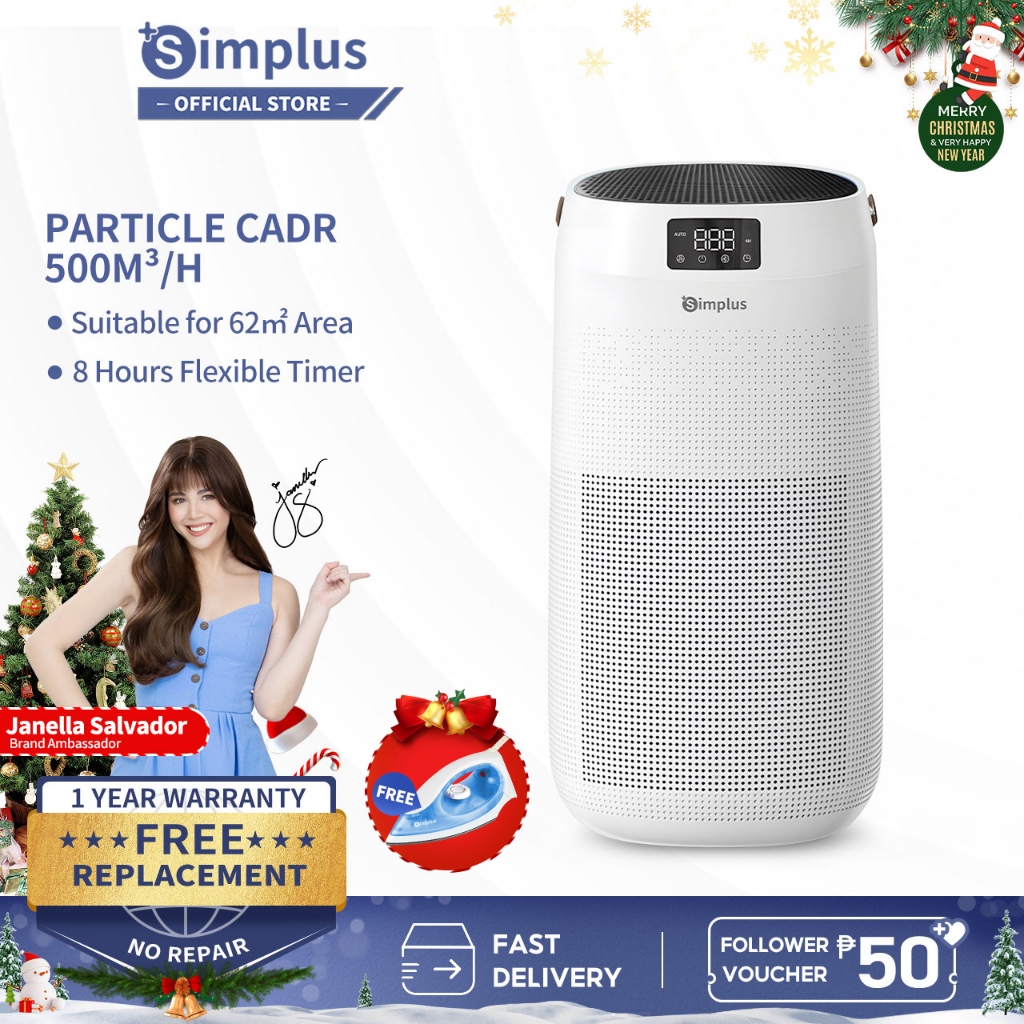 Simplus Air Purifier Effective Area 100m2 3 Stages of Filtration HEPA ...