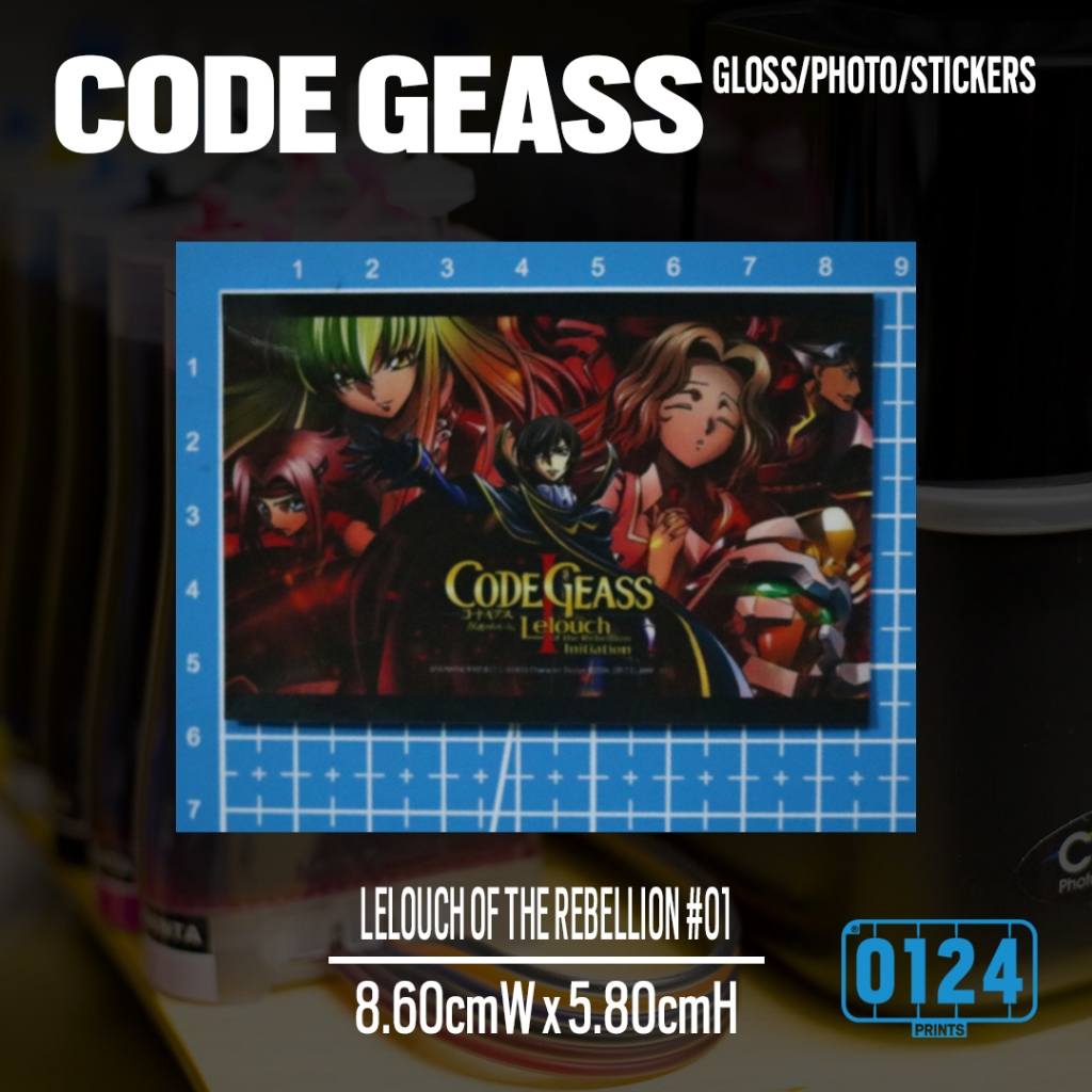 Code Geass Anime Gloss Vinyl Laminated Stickers Scratch Proof for ...