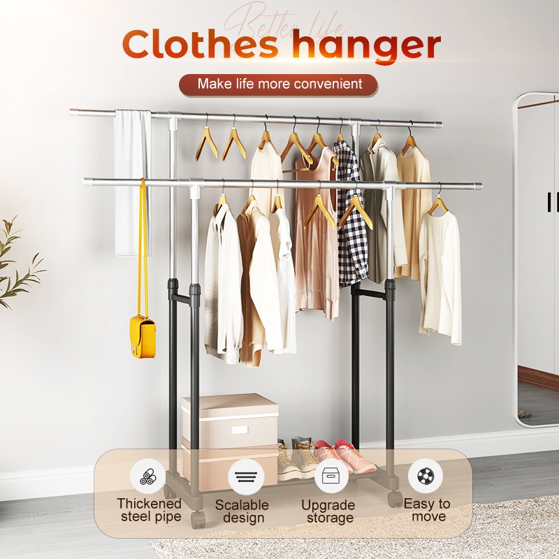 Double -pole telescopic Telescopic Clothesrack Good Quality Bar Clothes ...