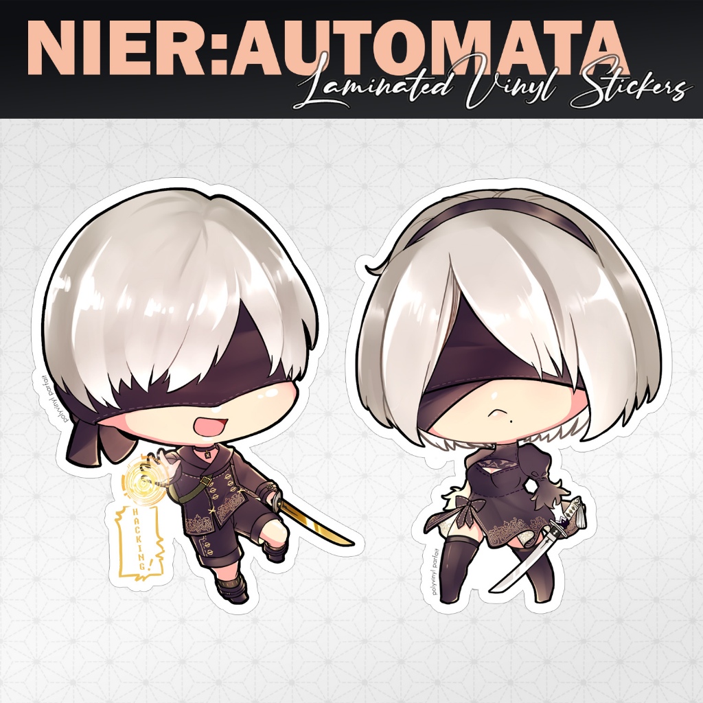 Waterproof VINYL STICKER — 2B and 9S NieR:Automata Holographic Sticker ...