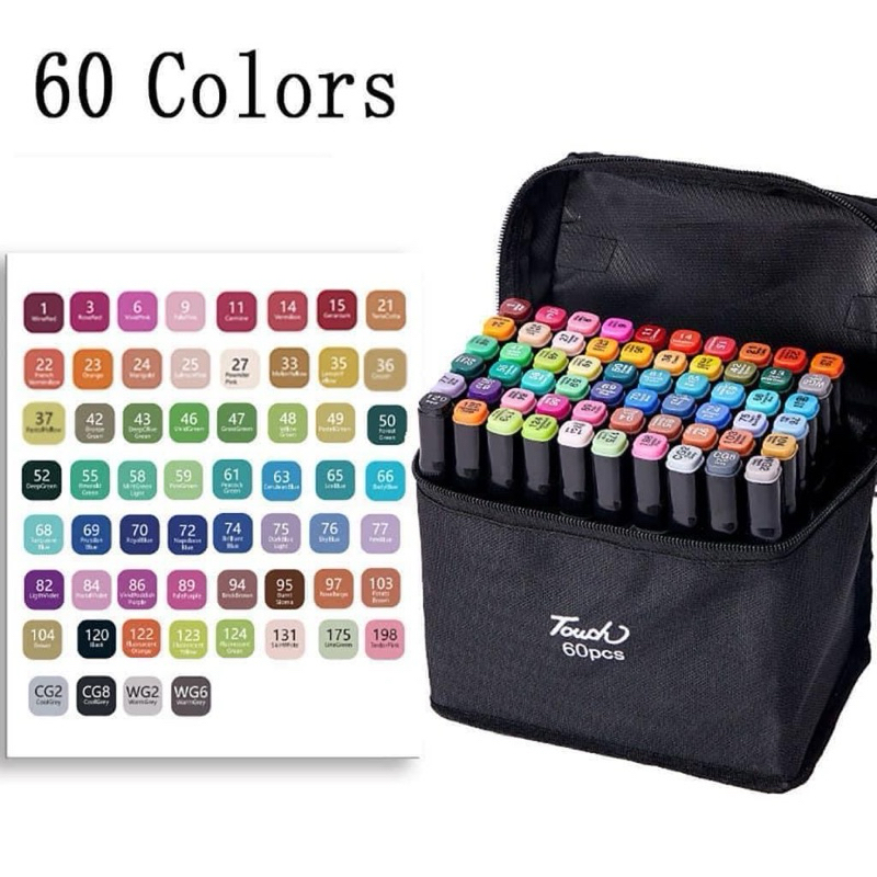 60 Color Alcohol Marker Art Marker Highlighter Pen Set Color ...