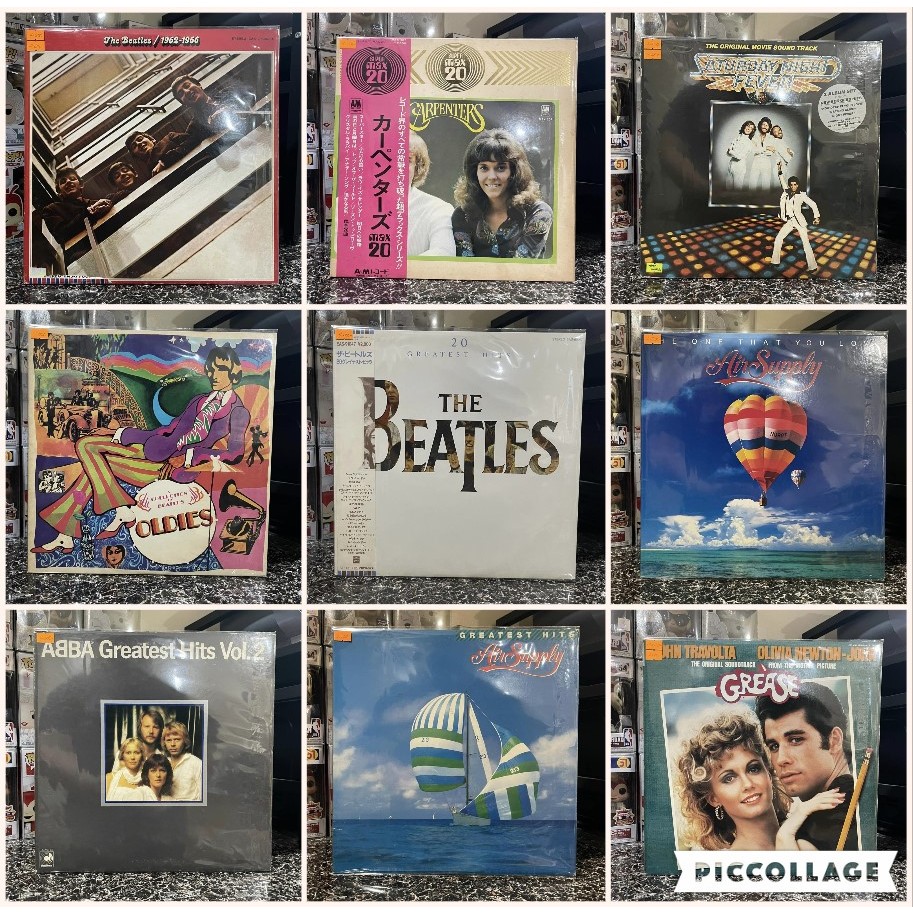 VINTAGE VINYL RECORDS 33 RPM - BEATLES, ABBA, AIR SUPPLY, GREASE ...