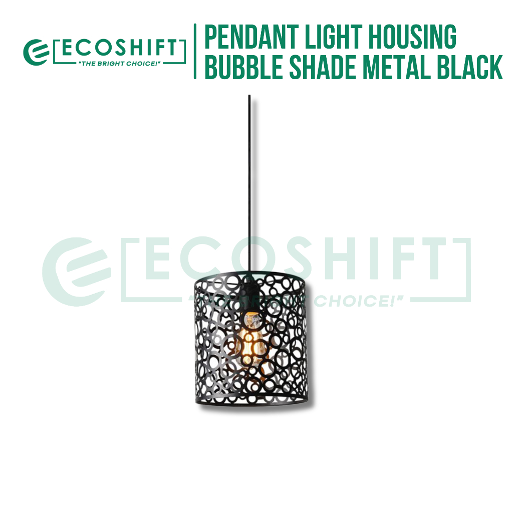 Ecoshift Metal Pendant Light Housing Bubble Shade Black | Shopee Malaysia