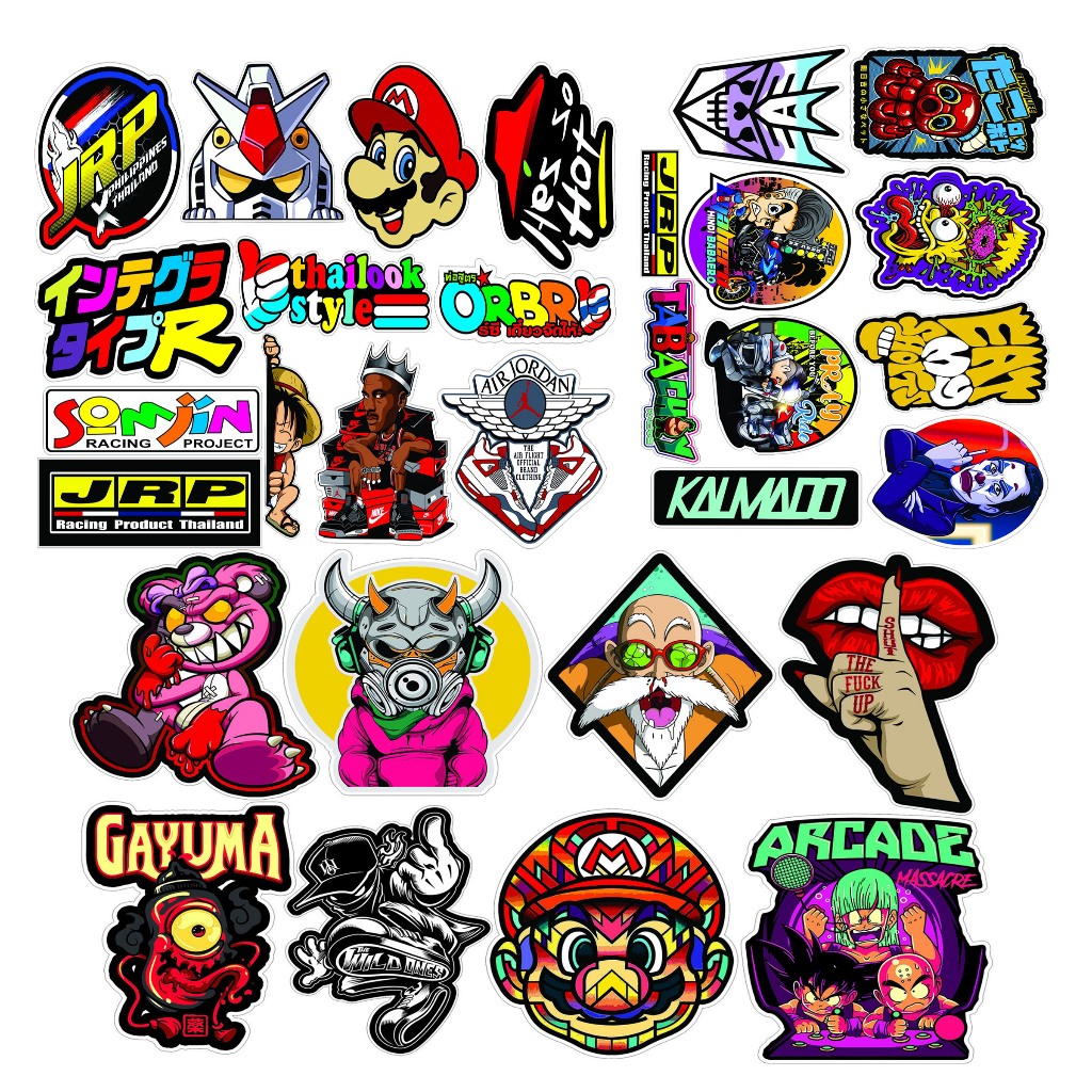 Waterproof Cutted Printed Vynil Sticker Set (A4 SIZE), Anime Designs ...