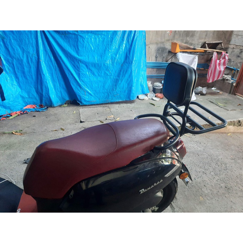 Stainless Panarea Rear Folding Rack with Backrest and Foam (Matte Black ...