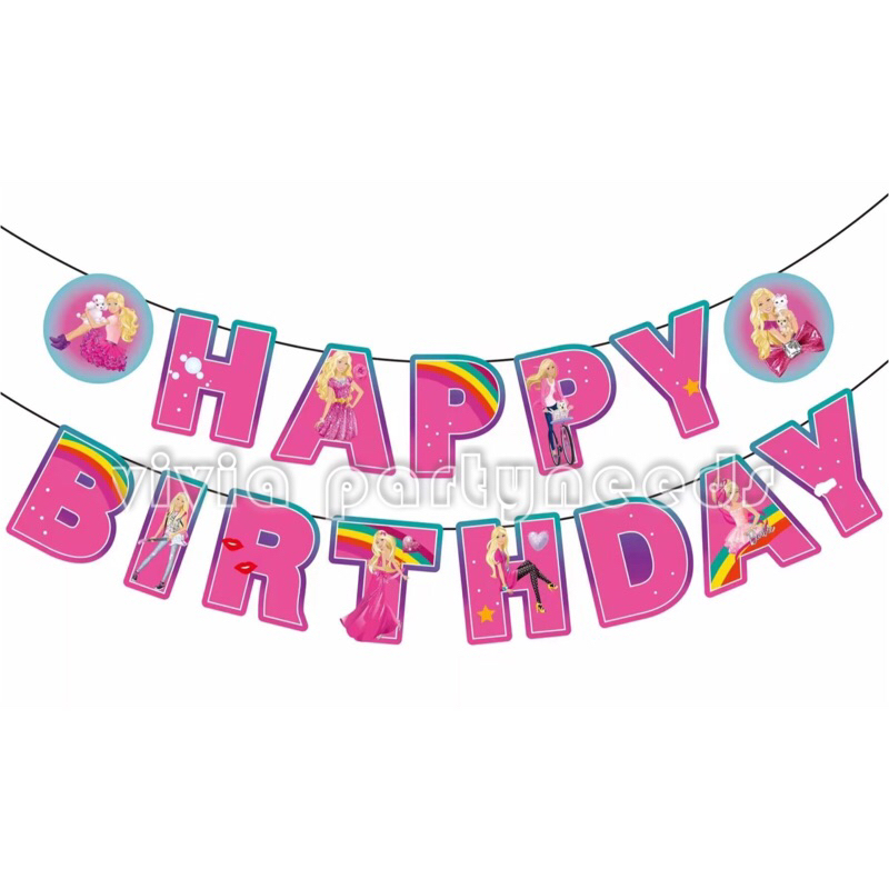 Barbie Happy Birthday Letter Shape Banner | Shopee Malaysia