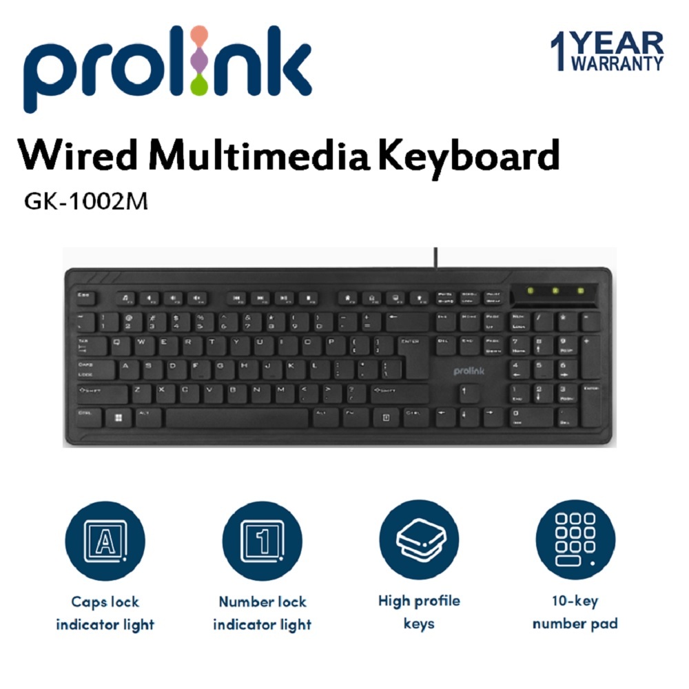 Prolink GK-1002M Wired Multimedia Keyboard | Shopee Malaysia