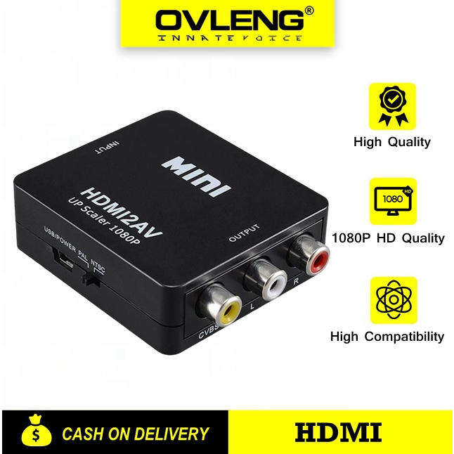 Mini Hdmi2Av Hdmi To Av (Rca) Converter Av/Cvbs Adapter Hd 1080p Video ...