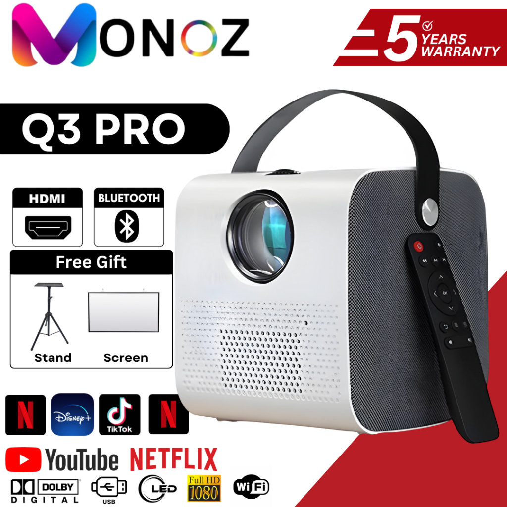 Q3 PRO Portable Smart Mini 4K Full HD Projector IOS / Android WiFi Bluetooth HDMI Projector ...