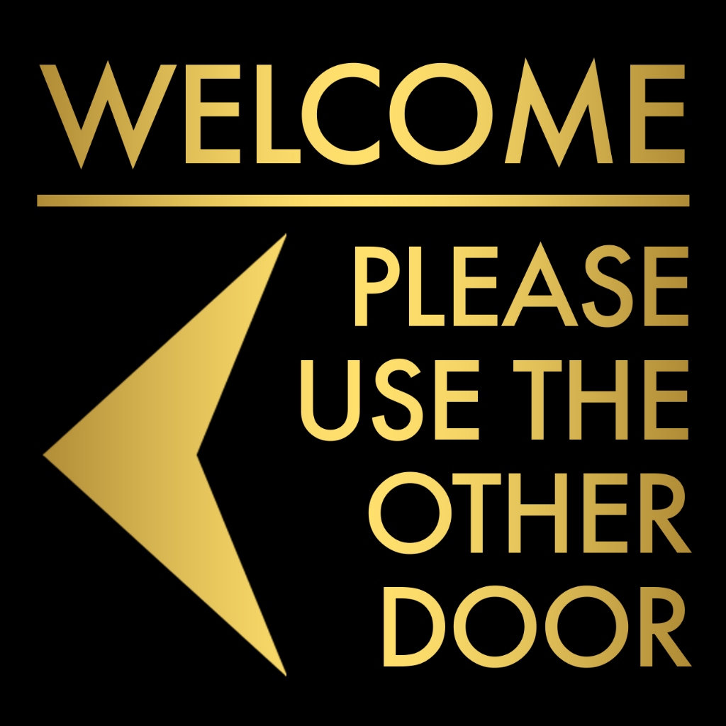 DOOR SIGNAGE Slide to open Right Left, Please use the other door ...