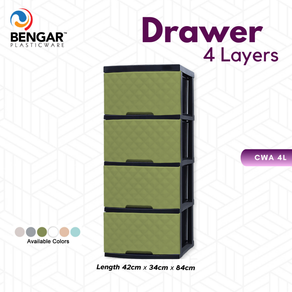 BENGAR PLASTICWARE 4Layer Double diamond design collapsible drawer for ...