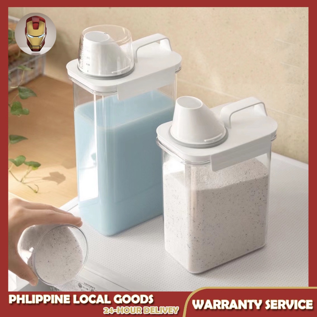 Liquid Detergent Dispenser Washing Powder Storage Box Laundry Organizer ...