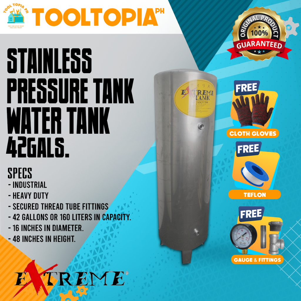 EXTREME NEW Stainless Pressure Tank Water Tank 42gals HD & High Quality ...